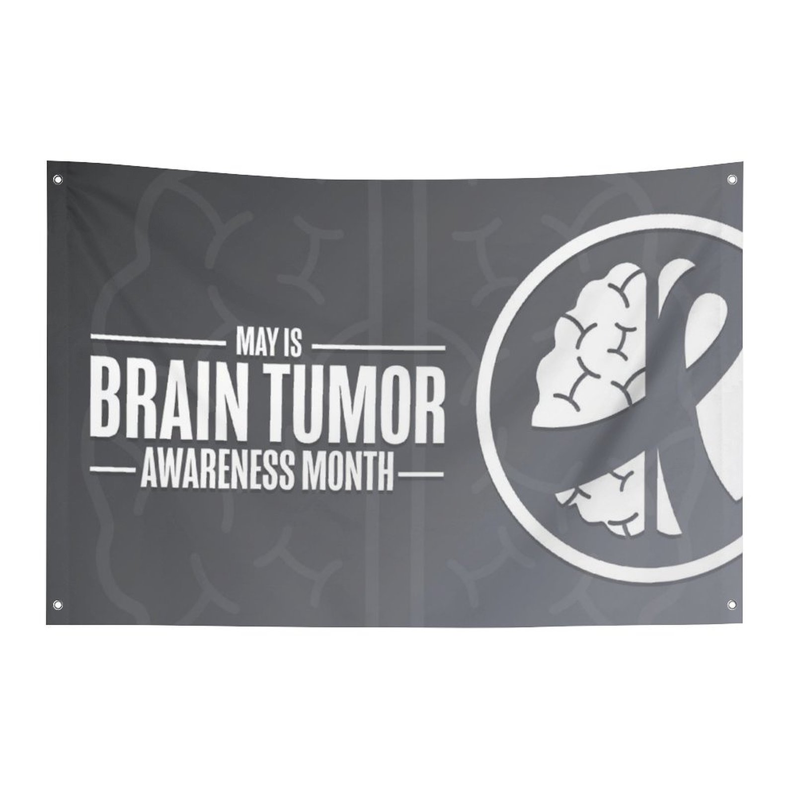 Brain Tumor Awareness Month Grey Ribbon Tapestry Banner Backdrop Flag ...