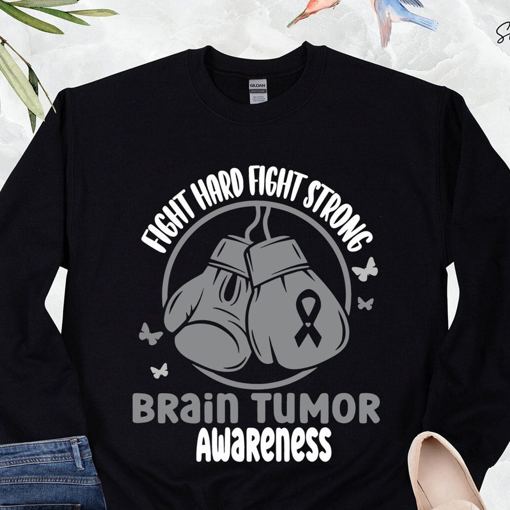 Brain Tumor Awareness Shirt,Brain Cancer Support Shirt,Fight Hard Fight ...
