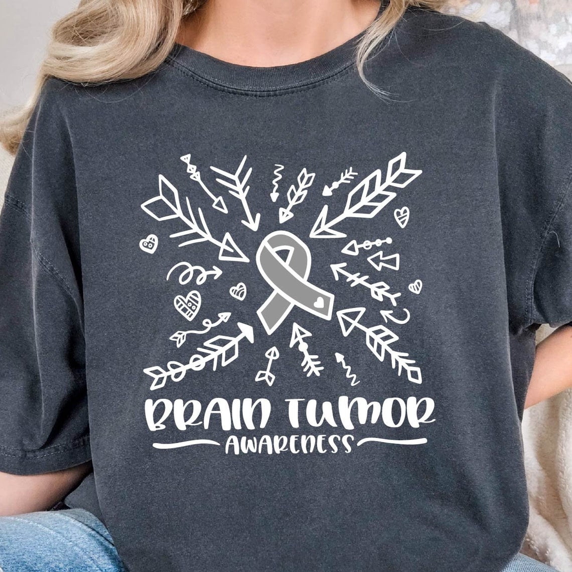 Brain Tumor Awareness Shirt, Gray Ribbon Shirt, Go Gray In May Brain ...
