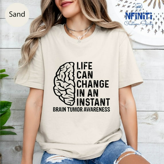 Brain Tumor Awareness Shirt: Inspirational Quote, Brain Cancer Support ...