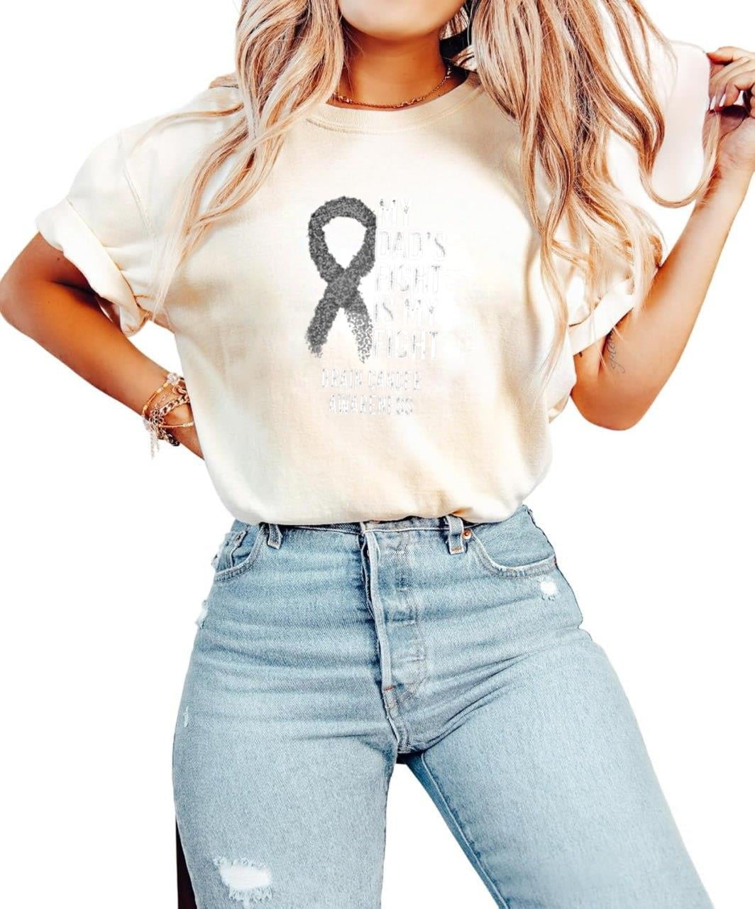 Brain Tumor My Dad's Fight Awareness Ribbon Support Gift Comfort Color ...