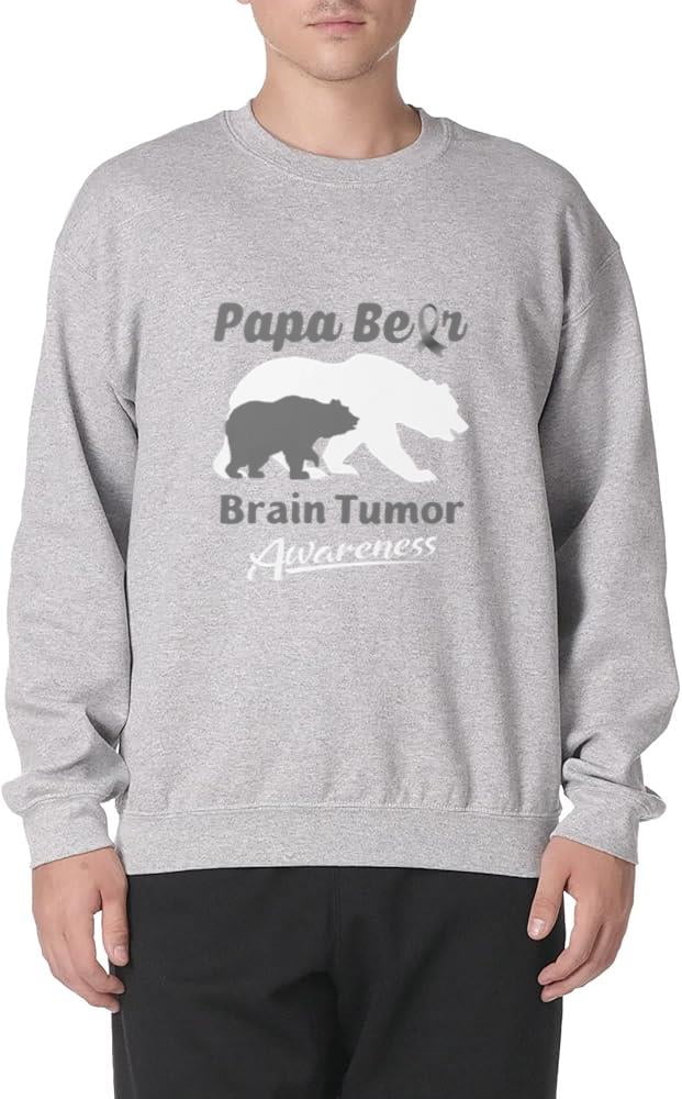 Brain Tumor Papa Bear Sweatshirt Awareness May Ribbon Family Strong ...
