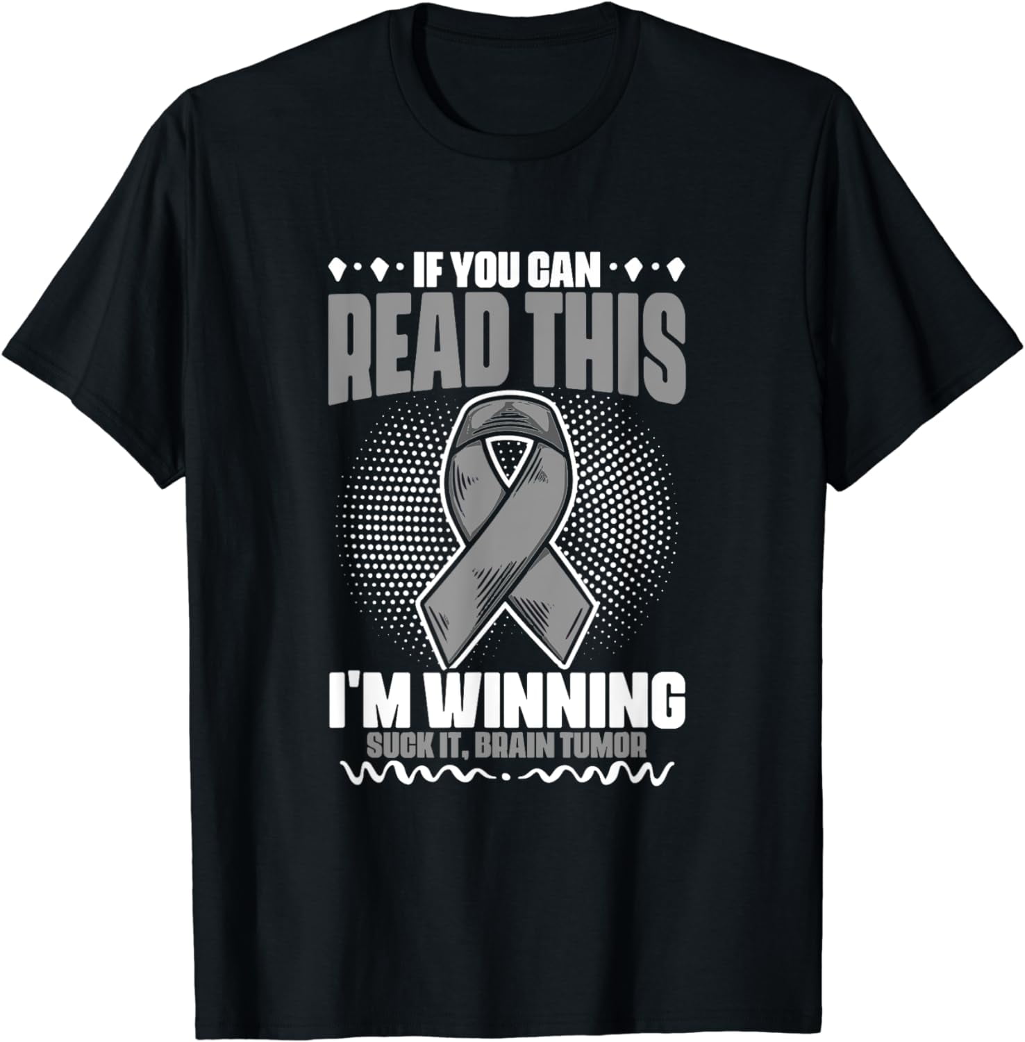Brain Tumor Survivor Gray Ribbon Brain Cancer Warrior T-Shirt - Walmart.com