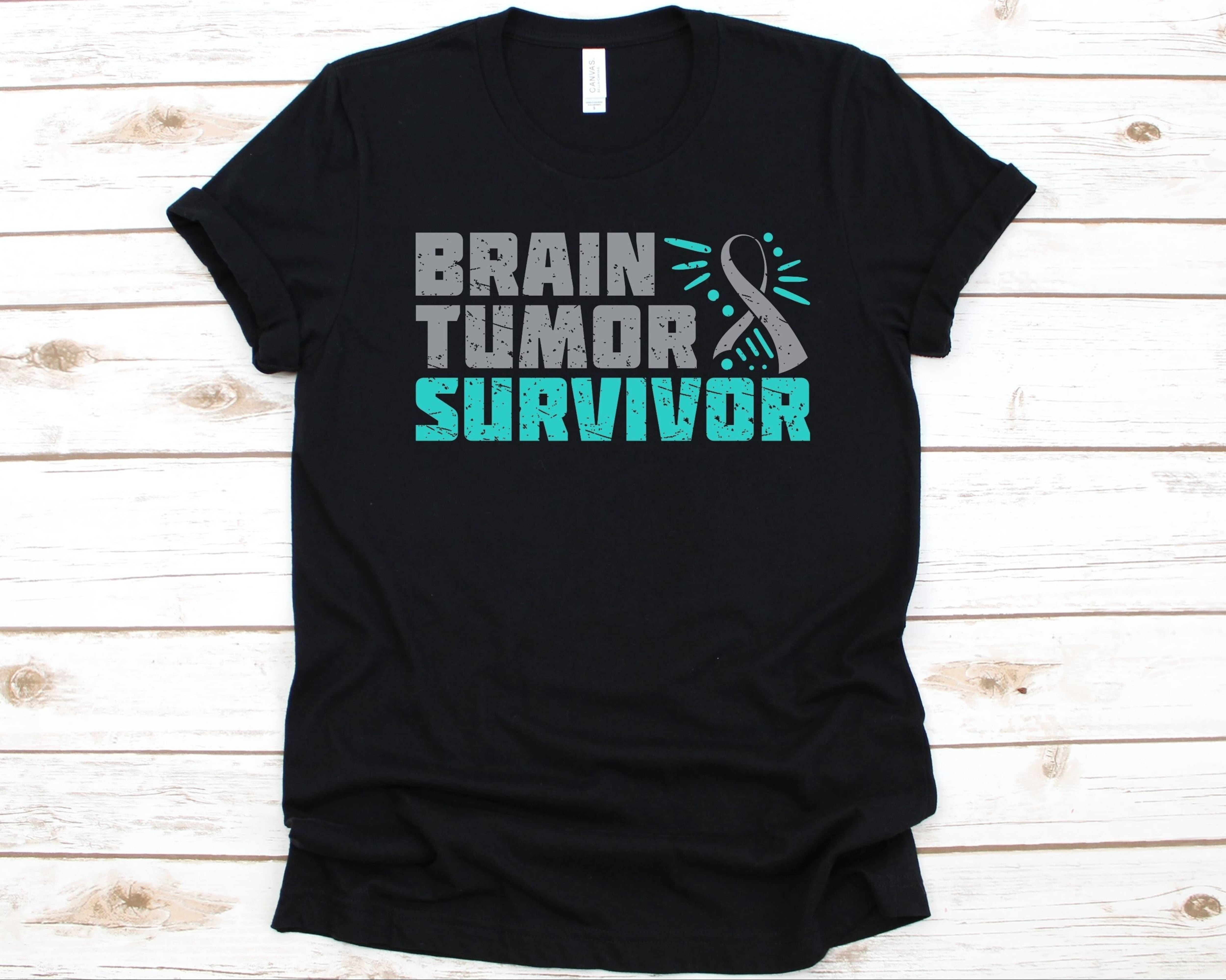 Brain Tumor Survivor Shirt, Brain Cancer Awareness Ribbon For Men Women ...