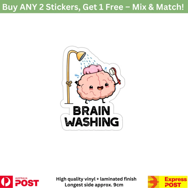 Brain Washing Sticker Phone Decal Water Bottle Stickers Car Decals ...