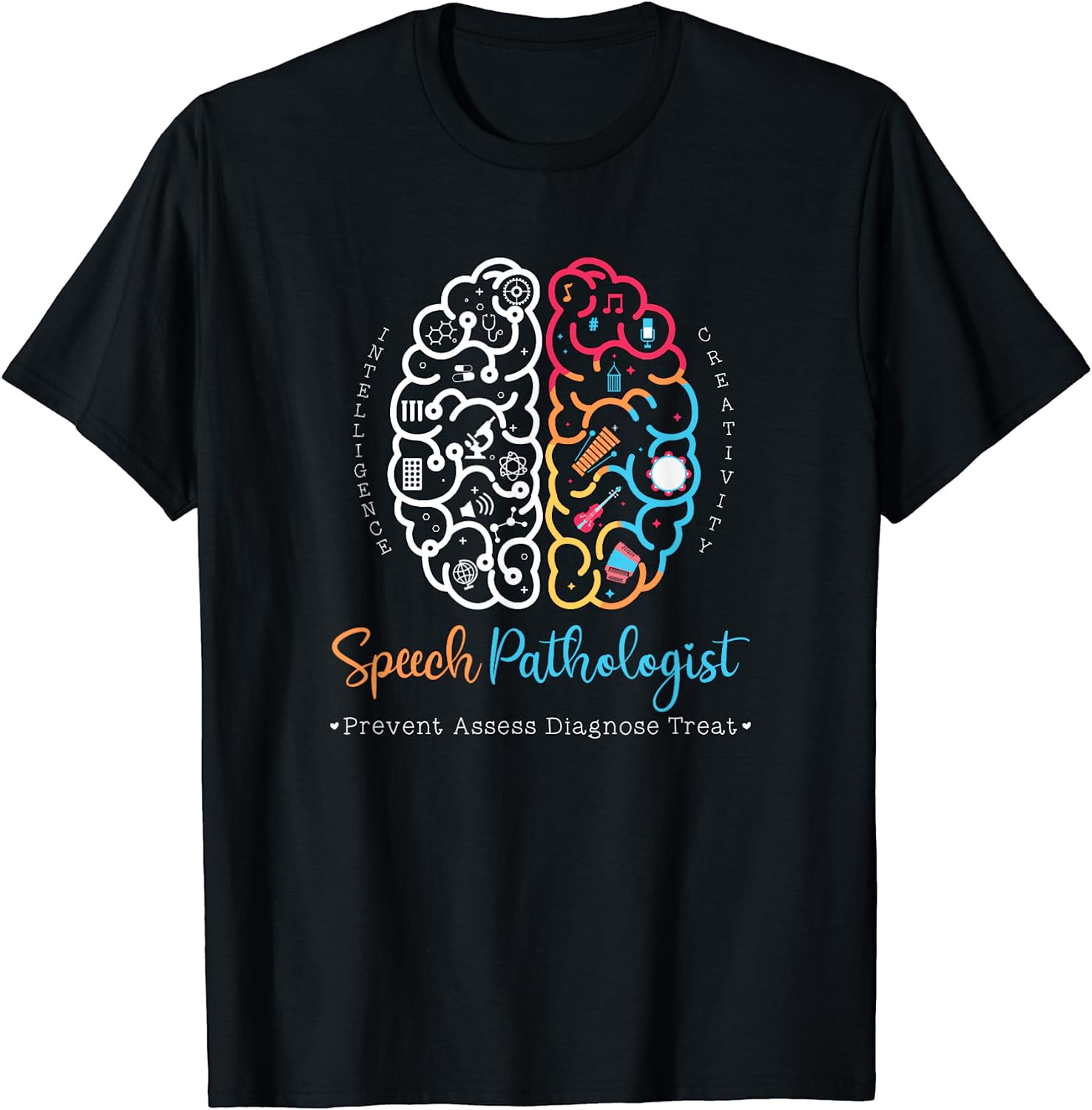 Brain of a Speech Pathologist Speech Language Therapy T-Shirt Black ...