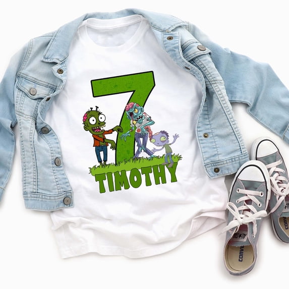 BrainEating Zombie Birthday Shirt Personalized Name amp Age Tee ...
