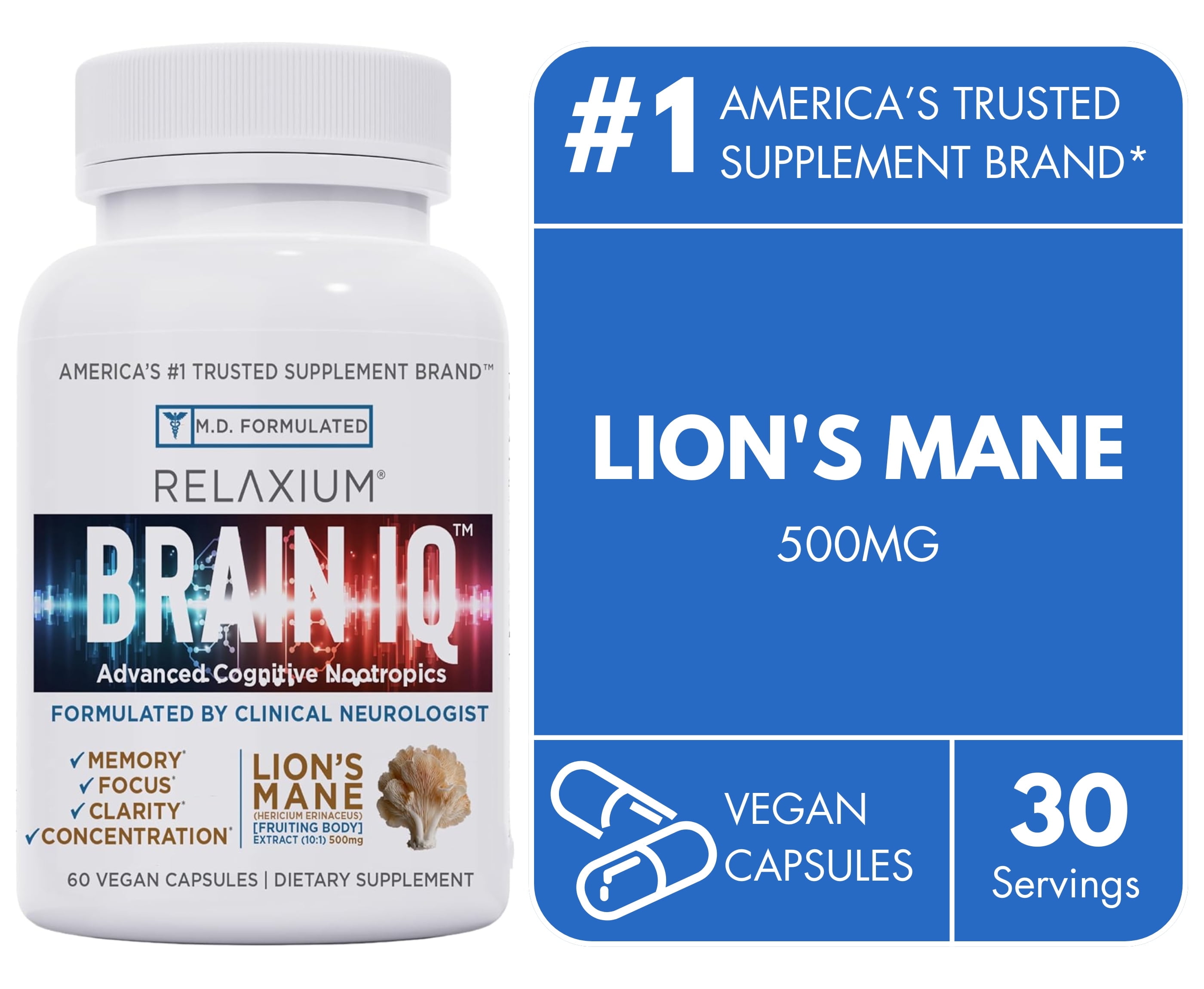 BrainIQ Nootropic Brain Supplements for Memory and Focus | Memory ...