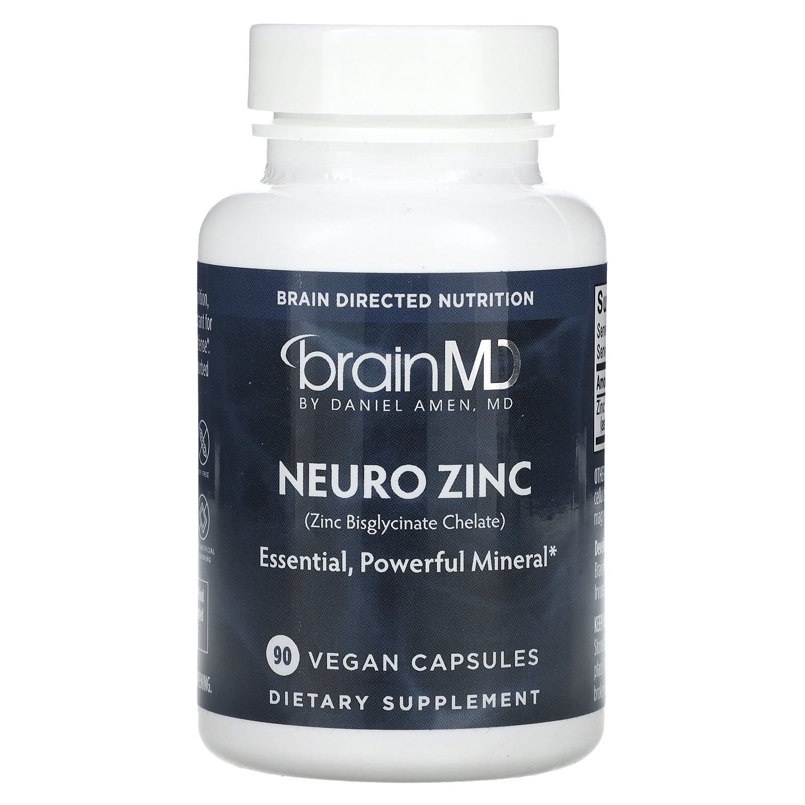 BrainMD Neuro Zinc – 25 mg Zinc Bisglycinate Chelate – 90 Vegan ...