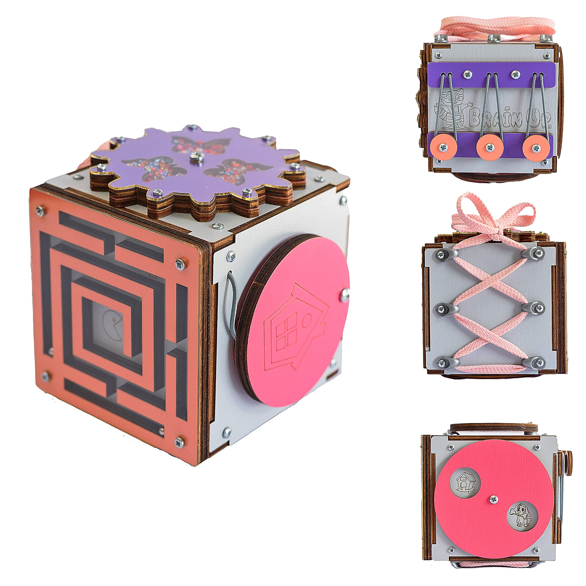 BrainUpToys Busy Cube for YPF5 Toddlers Kids Children Baby - Travel Activity Busy Board for 1 ...