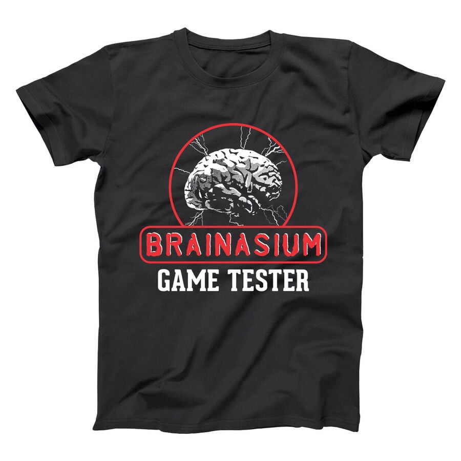 Brainasium Game Tester Grandmas Boy Nerd Geek Black Basic Men's T-Shirt ...