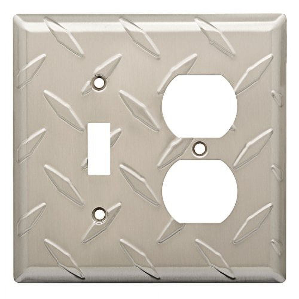 Brainerd W32845-SN Diamond Plate Single Switch / Duplex Outlet Cover ...