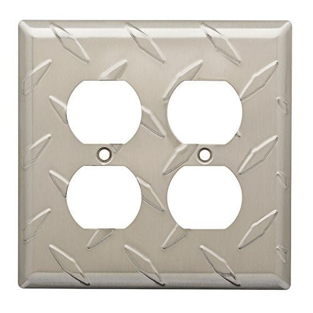 Brainerd W32847-SN Diamond Plate Double Duplex Outlet Cover Plate ...