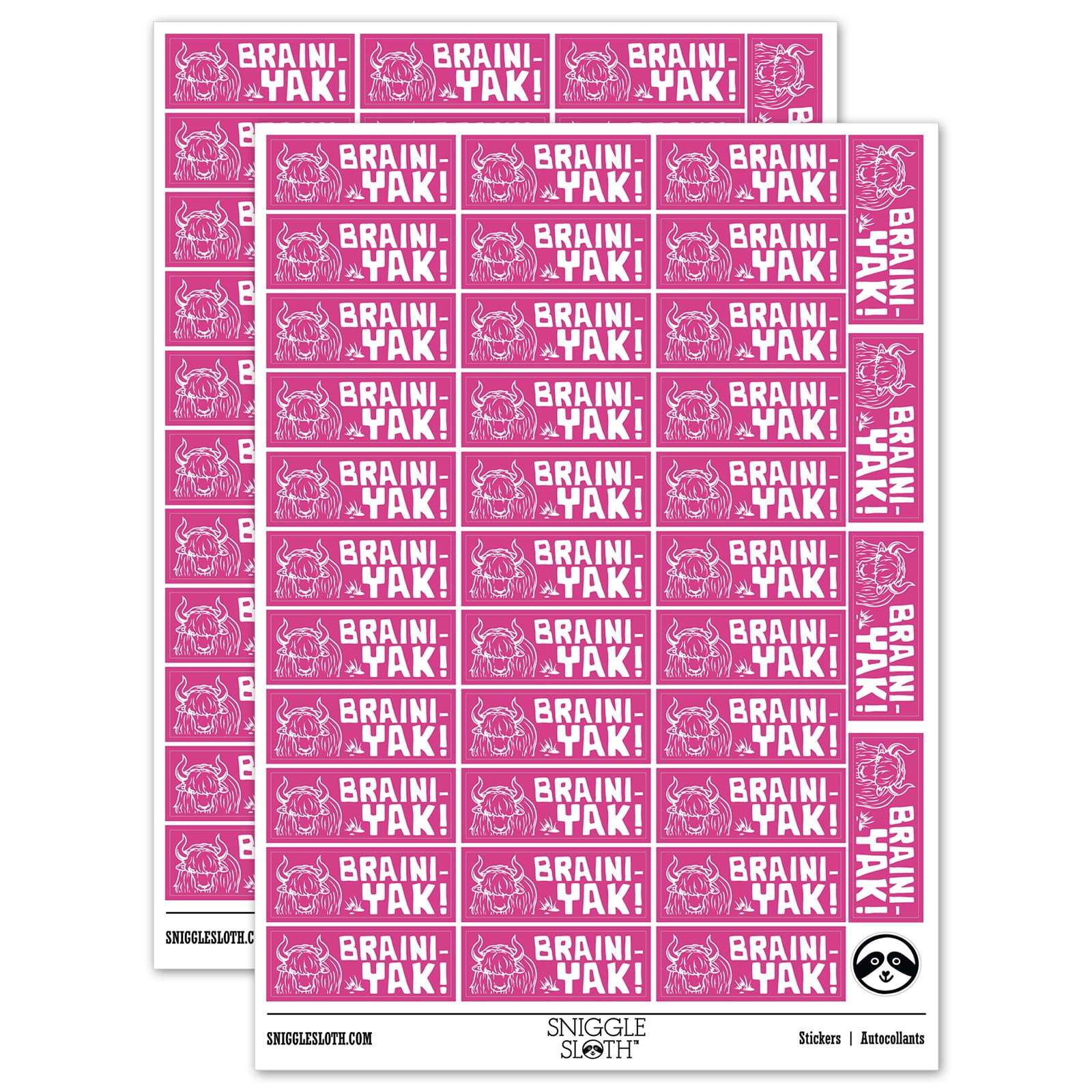 Braini-yak Brainiac Teacher Student School Sticker Set - Hot Pink ...
