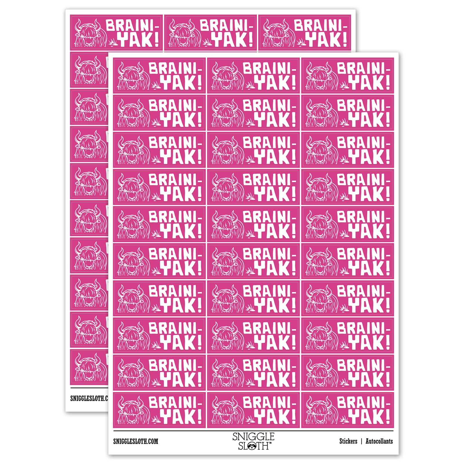 Braini-yak Brainiac Teacher Student School Sticker Set - Hot Pink ...