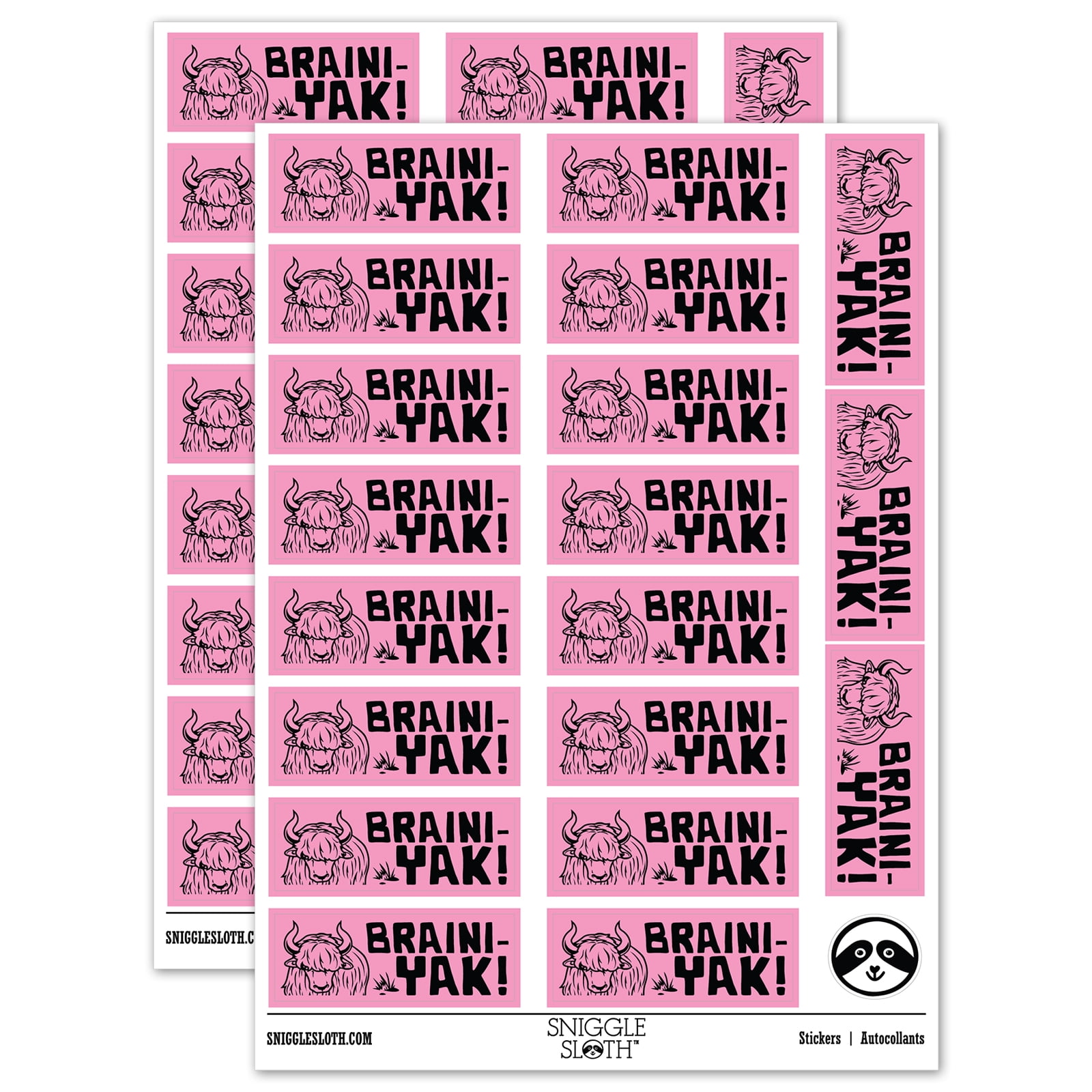 Braini-yak Brainiac Teacher Student School Sticker Set - Light Pink ...