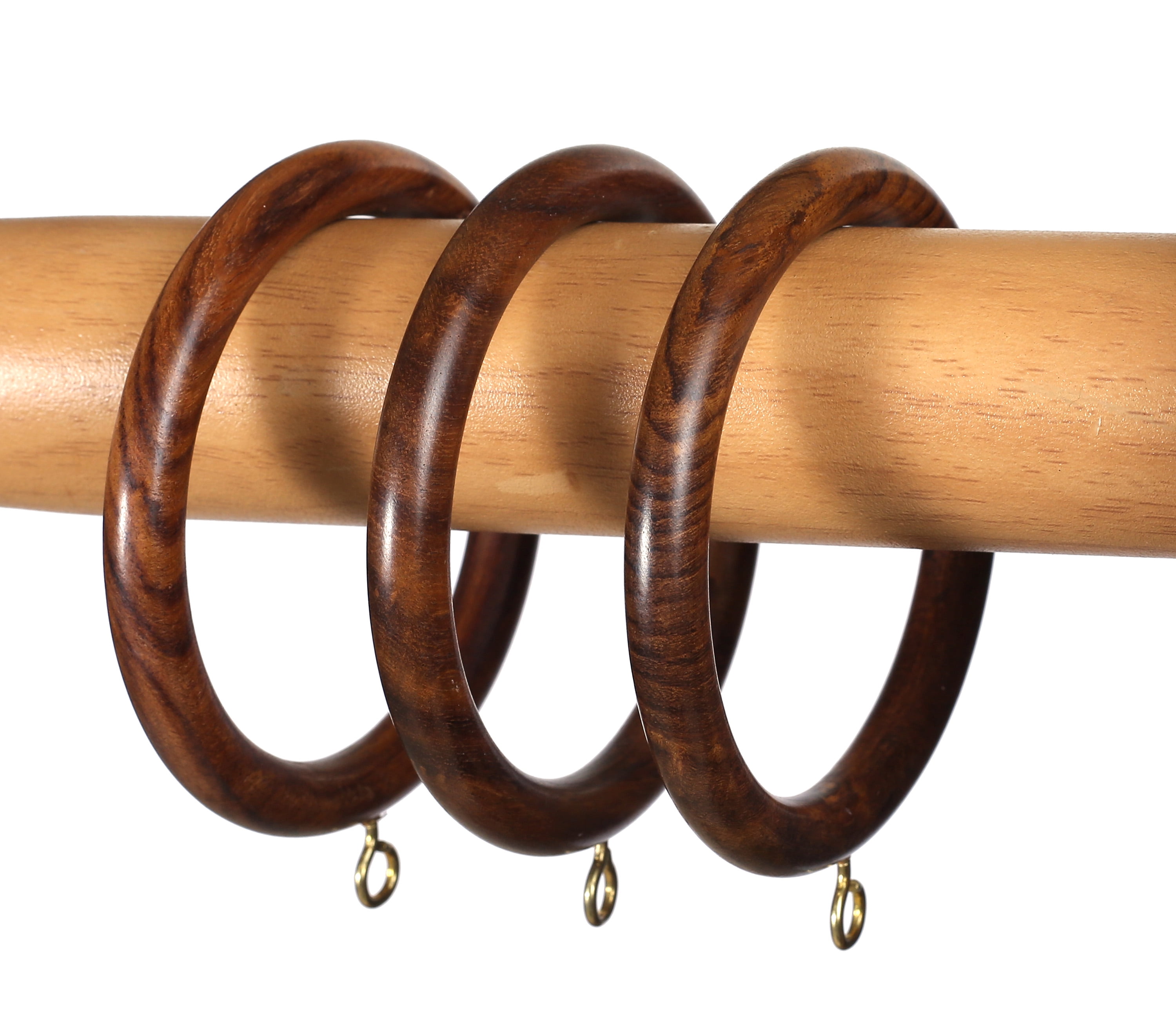Brainmart Wooden Curtain Rings Set of 50 with Screw Eye Glass Finish ...