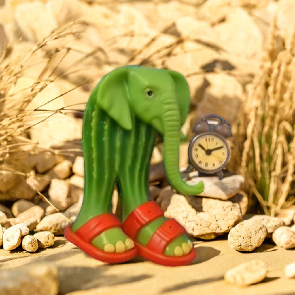 Brainrot Animals Lirilì Larilà Elephant Figurine – Quirky Green Cactus ...