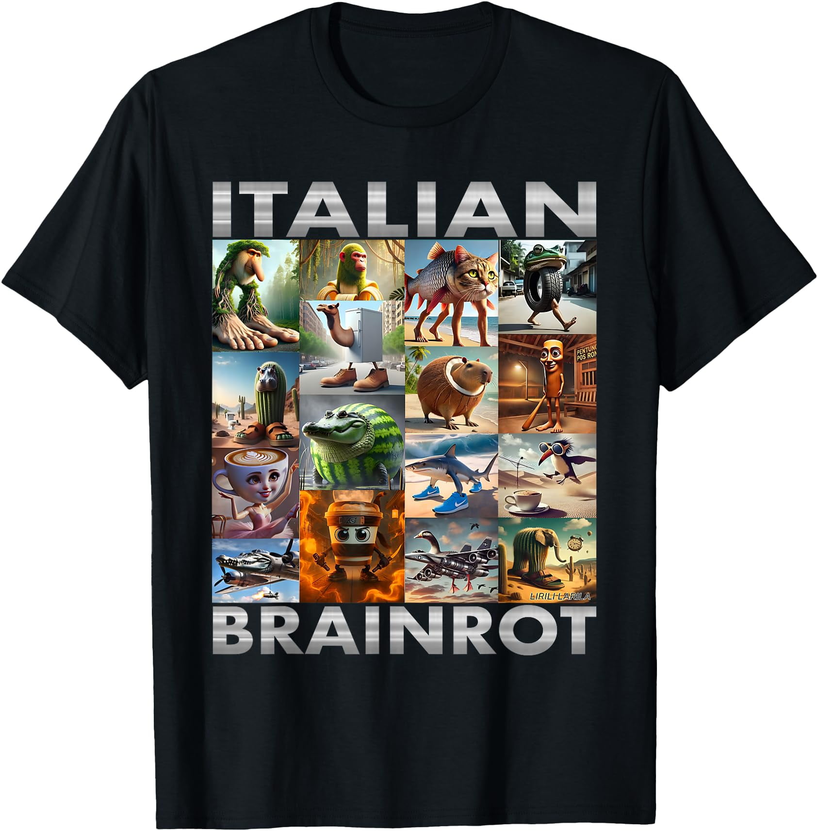 Brainrot Meme Italian Brain Rot Italian Brainrot T-Shirt,Black ...