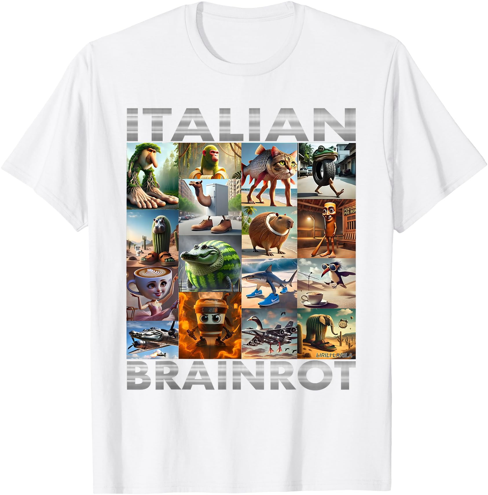 Brainrot Meme Italian Brain Rot Italian Brainrot T-Shirt,White - Walmart.com