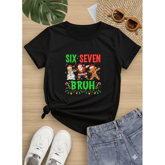 Brainrot Meme Naughty Nice 67 Ugly Sweater Holiday Humor Unisex T-Shirt ...