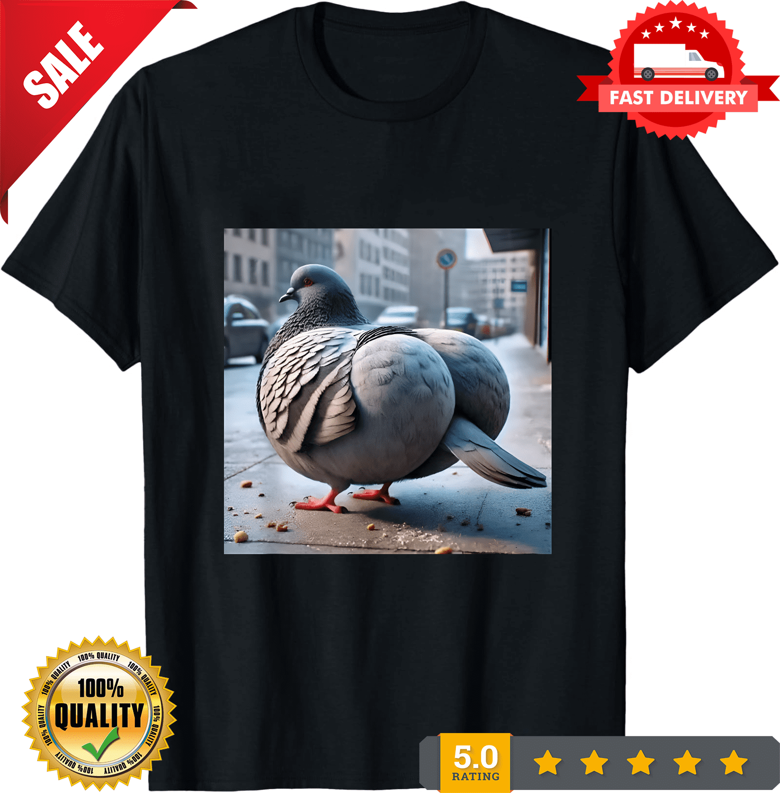 Brainrot pigeon with level 100 gyatt gen z New pigeon T-Shirt S-5XL ...