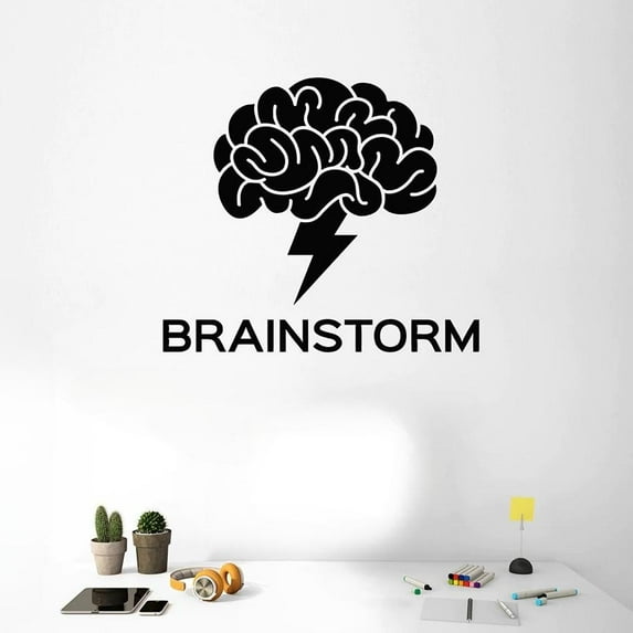 Brainstorm Wall Decal Teamwork Business Work Word Office Room Decor Vinyl Window Glass Sticker ...