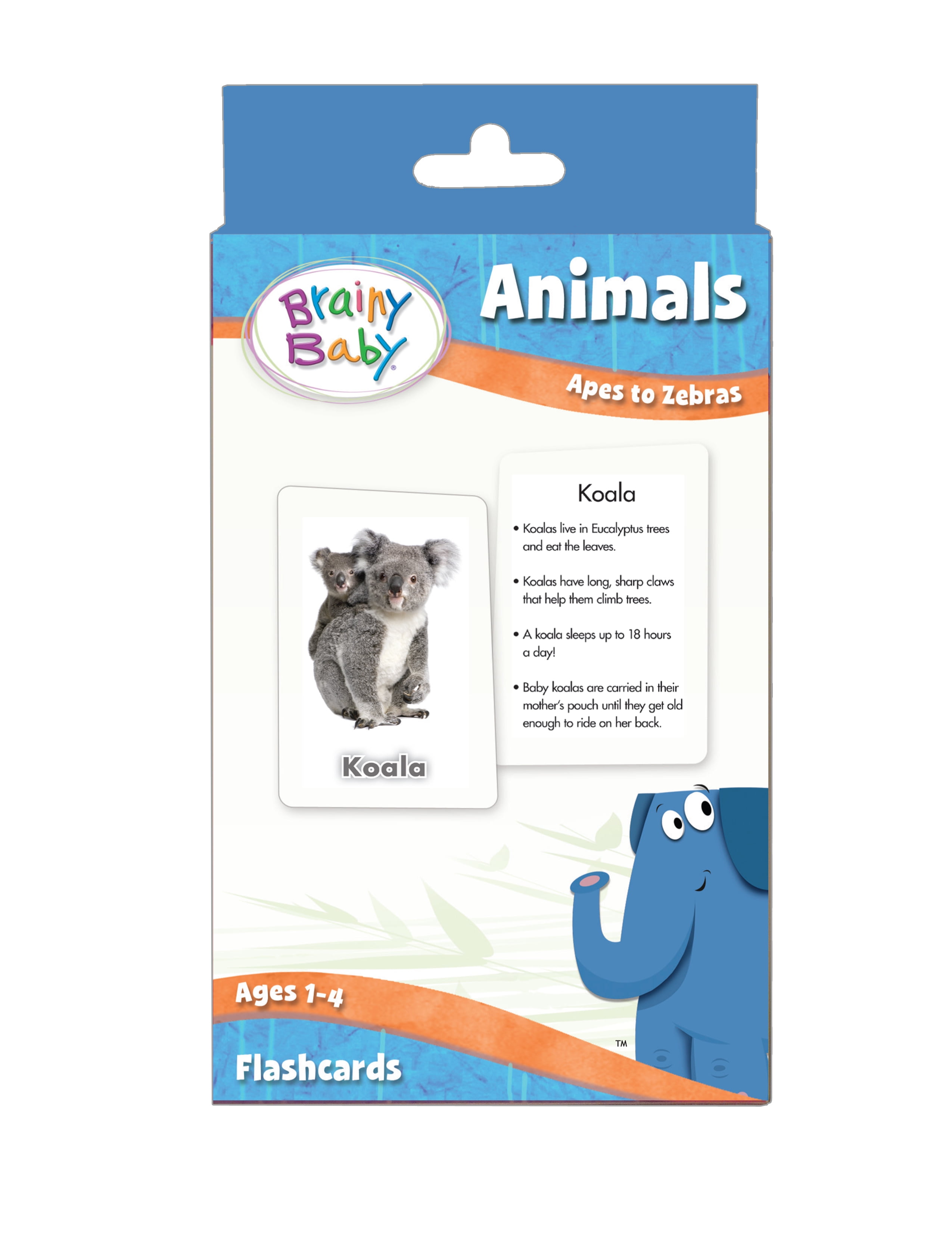 Brainy Baby Animals Flashcards: Apes to Zebras Deluxe Edition - Walmart.com