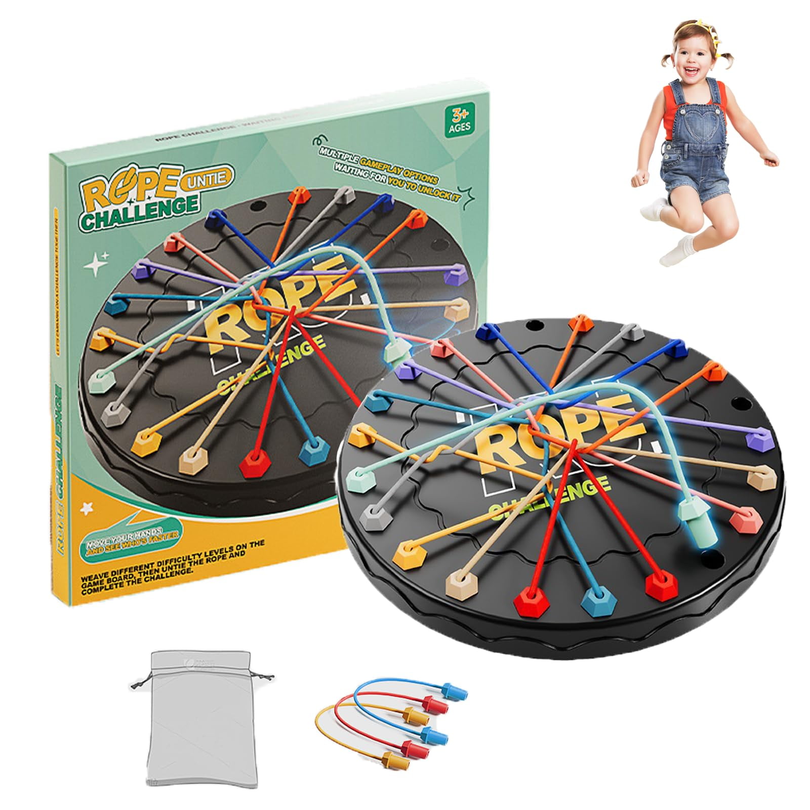 Brainy Knots Game, Brainy Knots Rope Untangling Table, Twisted Rope ...