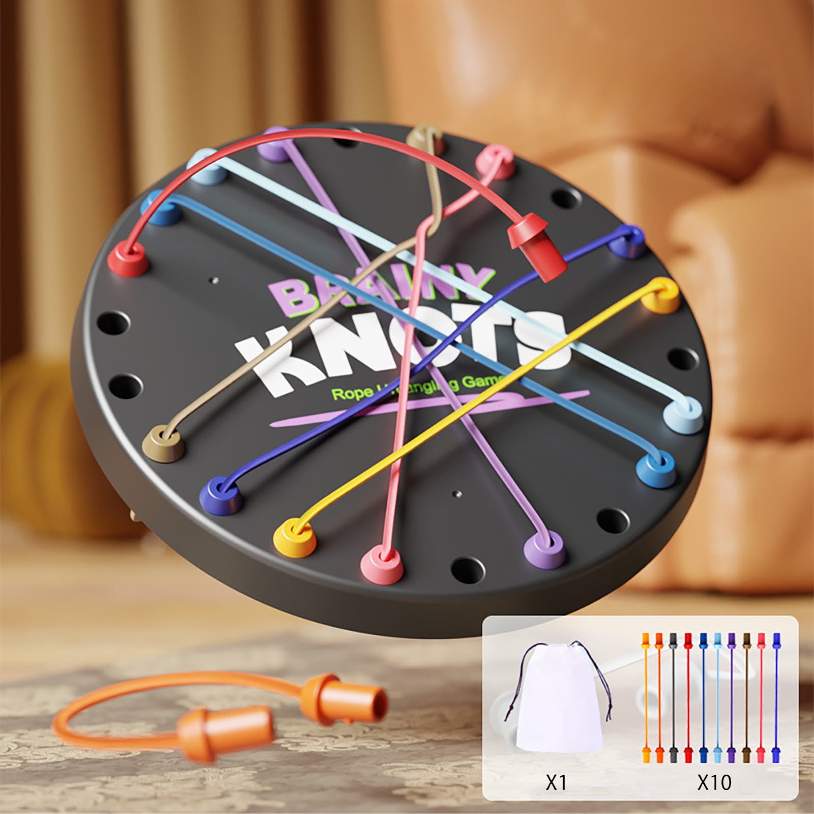 Brainy Knots Rope Untangling Game, Strategy Board Game Rope Untangling Difficulty Game, Colorful ...