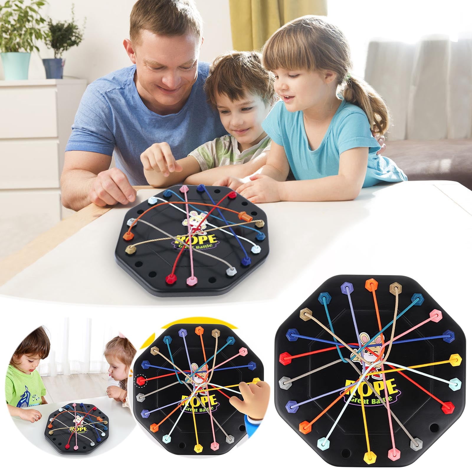 Brainy Knots Rope Untangling Game Strategy Board Game Rope Untangling Challenges Game Colorful ...
