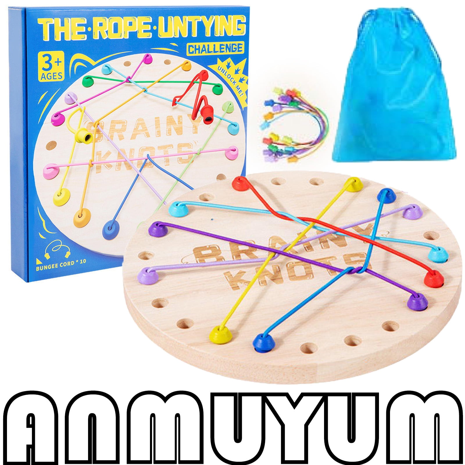 Brainy Knots Rope Untangling Game,Twist Board,Stack Game,Lacing Toy,Tightrope Game,Strategy ...