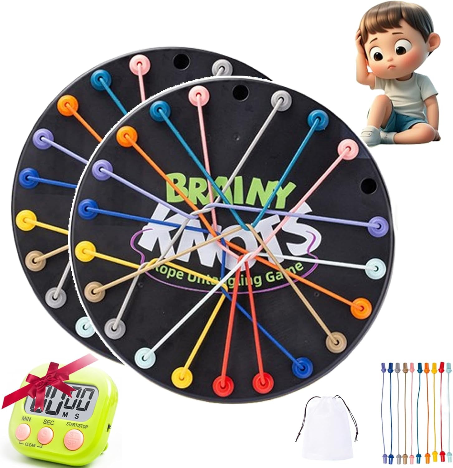 Brainy Knots Rope Untangling Table, Brainy Knots Game, Rope Challenge ...