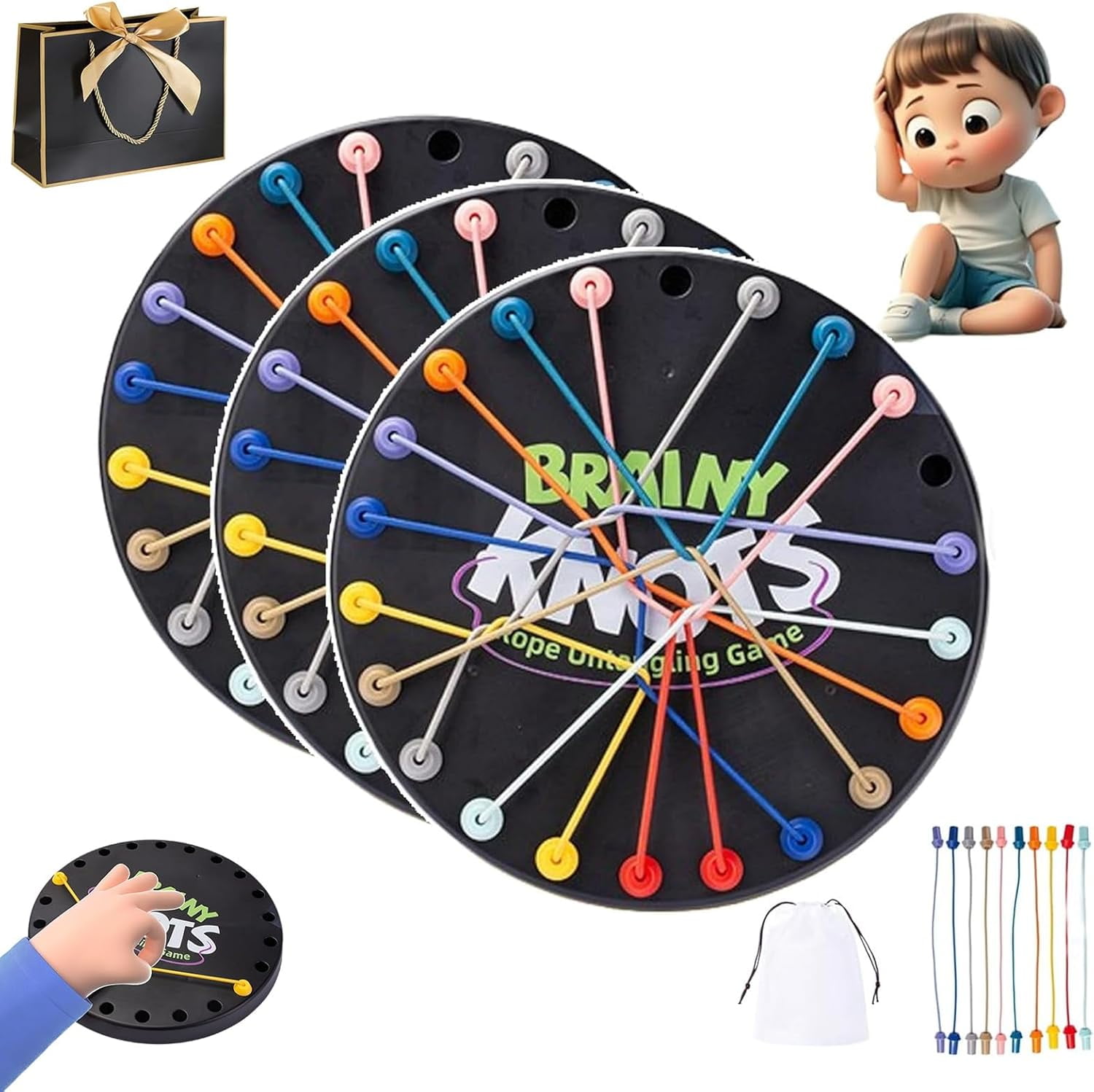 Brainy Knots Rope Untangling Table, Brainy Knots Game, Strategy Board ...