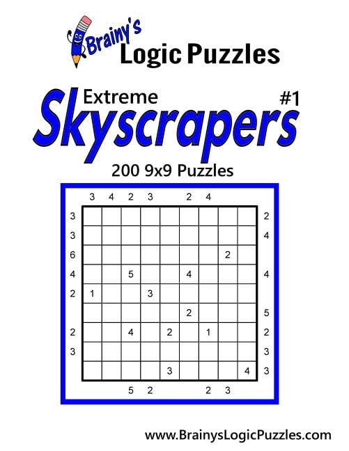 Brainy's Logic Puzzles Extreme Skyscrapers : 200 9x9 Puzzles - Walmart.com