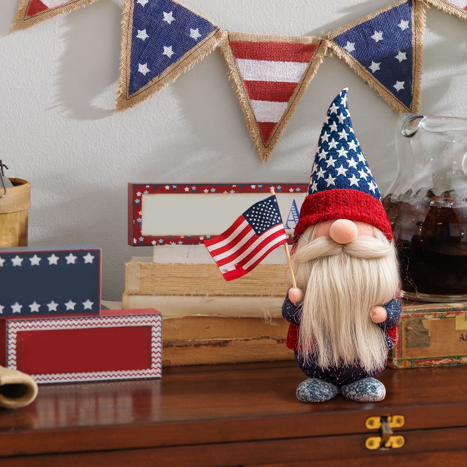 Brainybites 4th of July Patriotic Gnomes Decorations Clearance Handmade ...