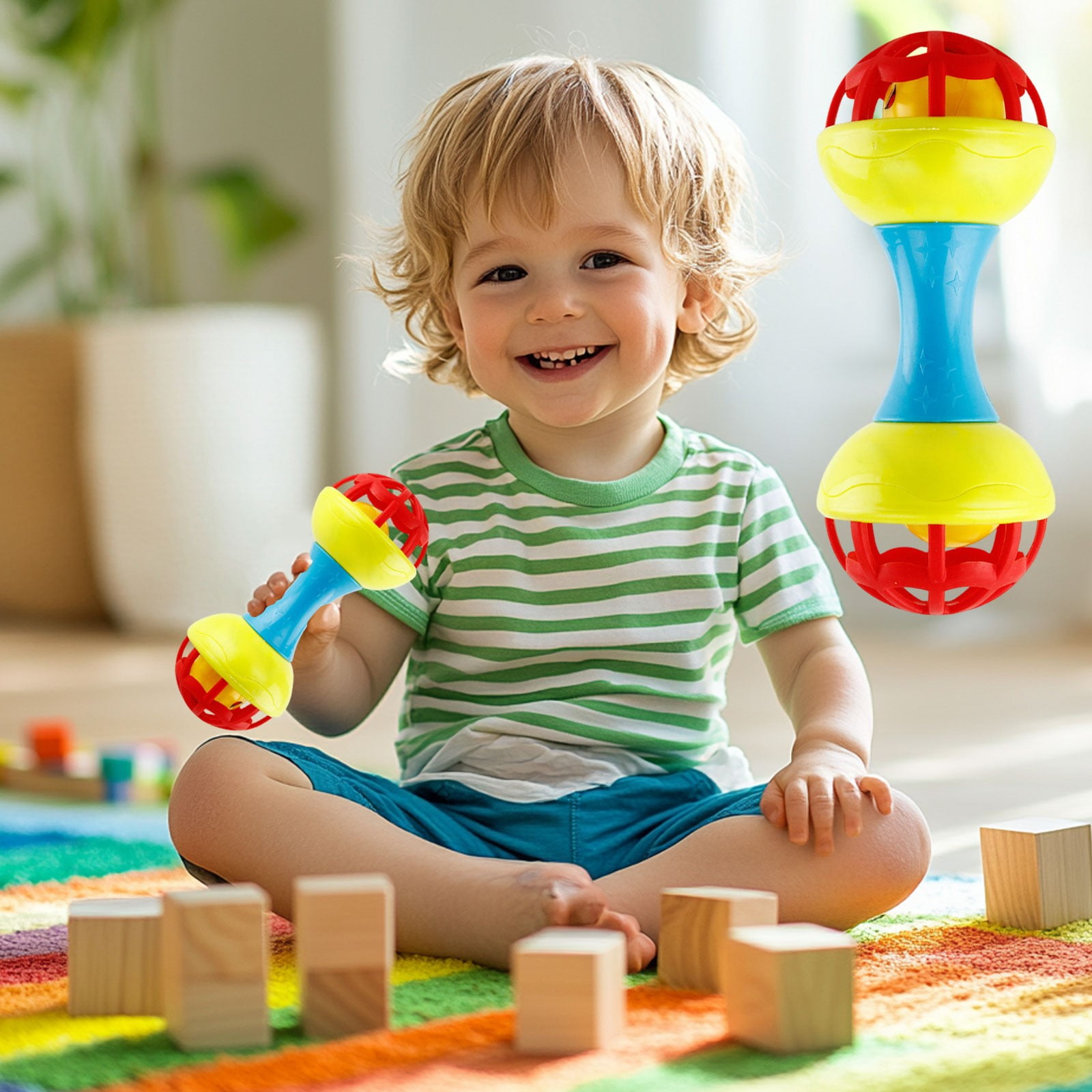 Brainybites Under $5 Baby Rattles Toys Set, Infant Grab N Shake Rattle ...