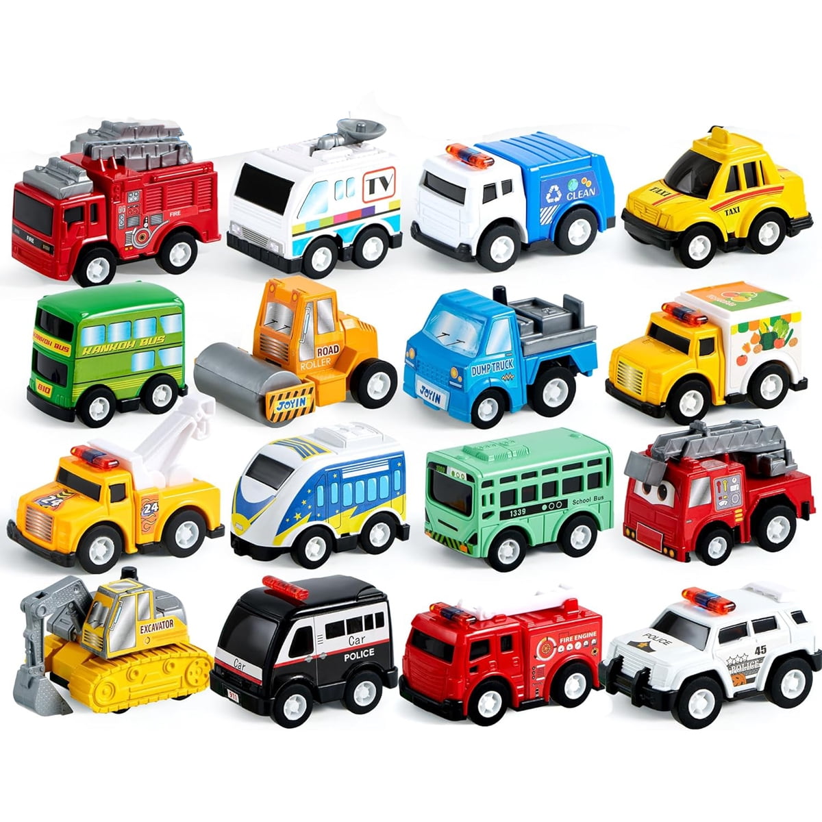 Brainybites Clearance 6 Pieces Pull Back Cars and Trucks Toy Vehicles ...