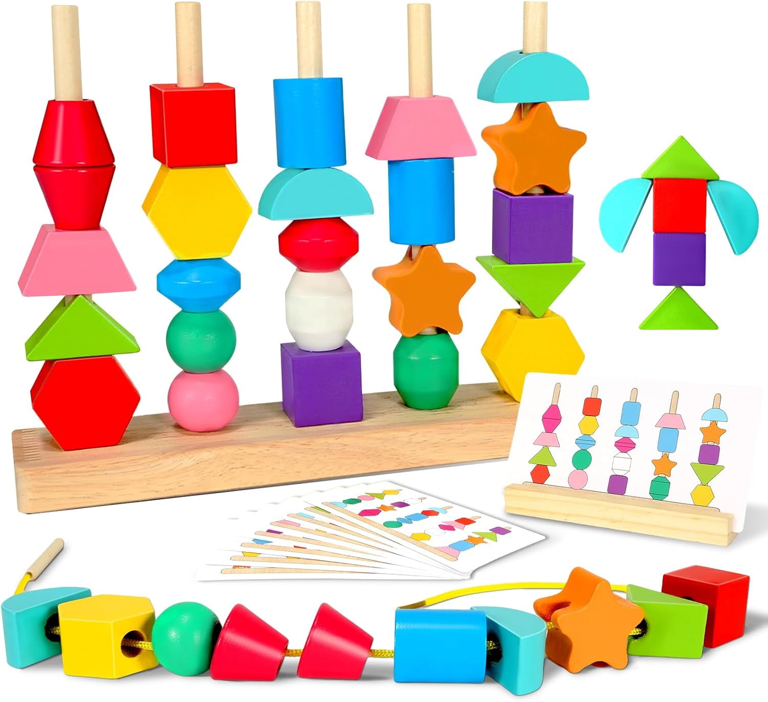Brainybites Clearance Items,Montessori Wooden Beads Sequencing Toy Set ...