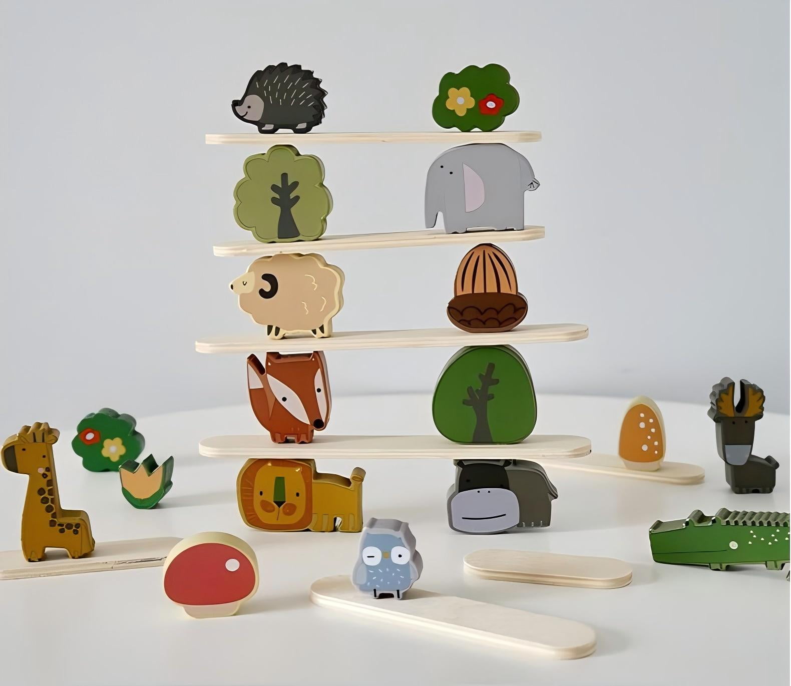 Brainybites Clearance,Wooden Animal Stacking & Balancing Game ...