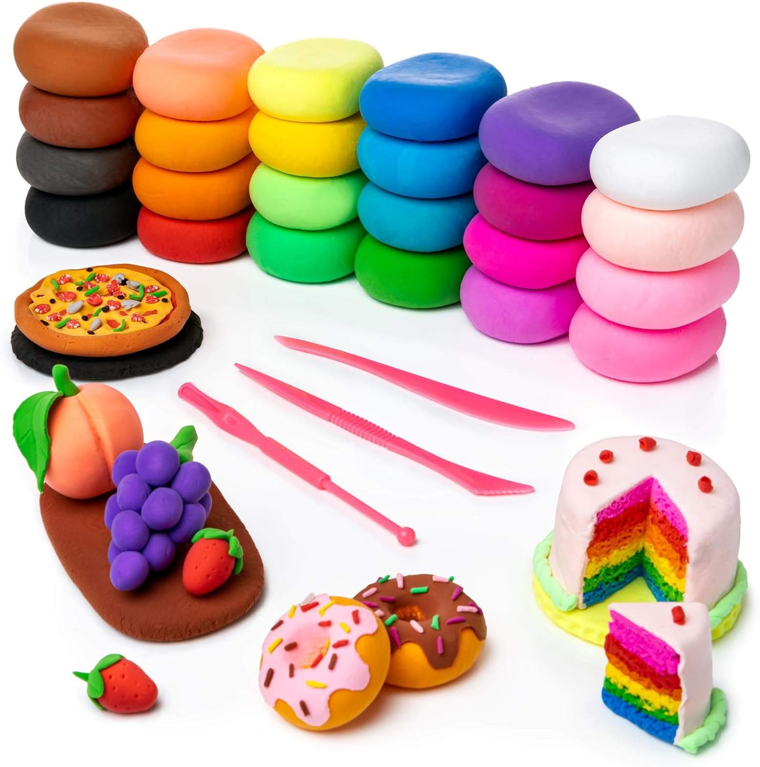Brainybites DIY Molding Clay Under $10 24 Colors Super Light Magic Clay ...