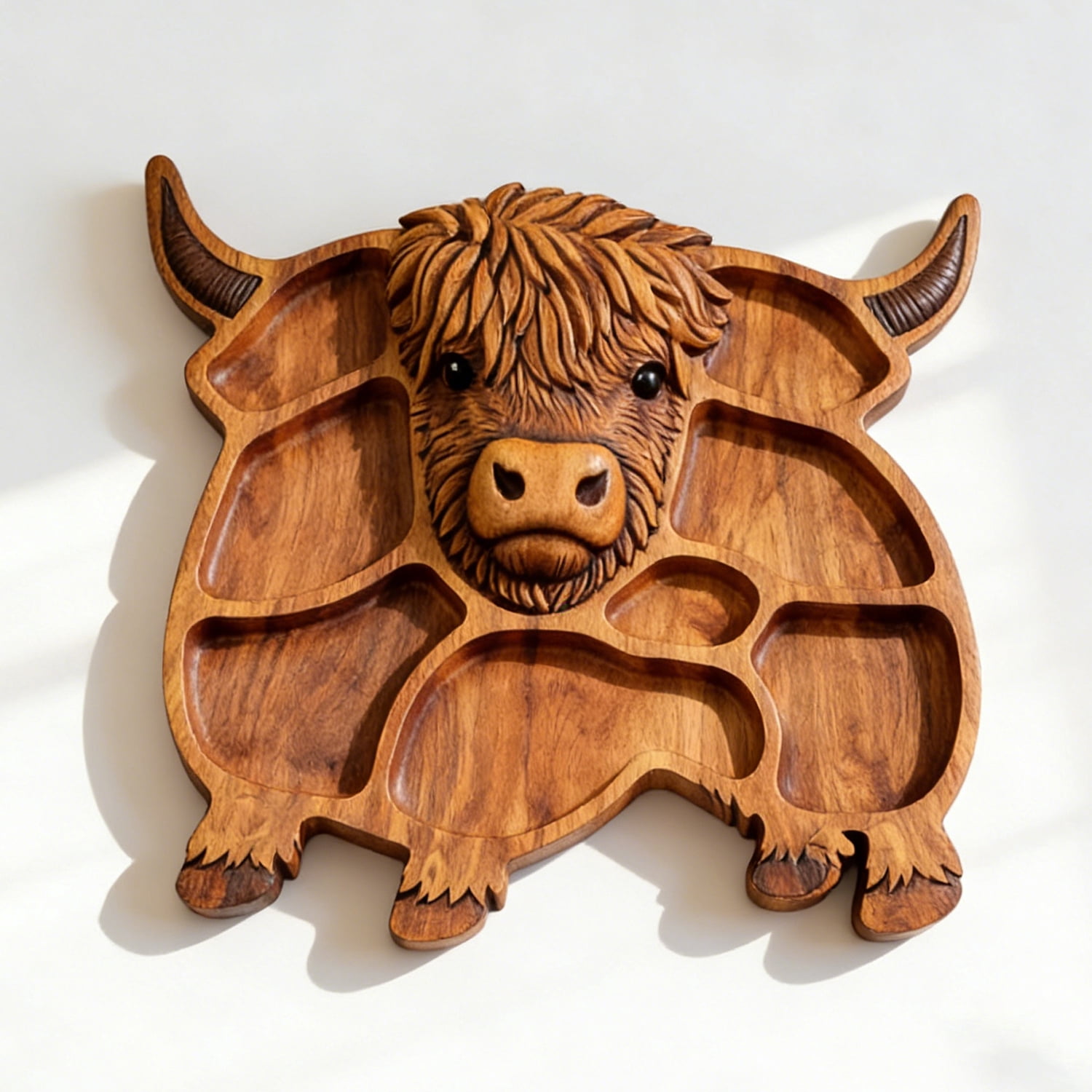 Brainybites Highland Cow Plates Wooden Serving Platter Rustic ...