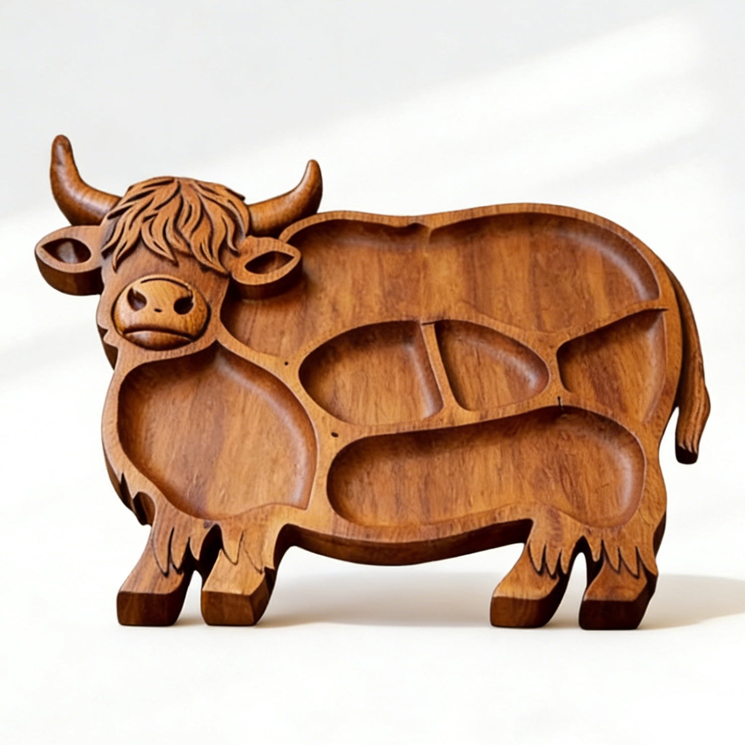 Brainybites Highland Cow Plates Wooden Serving Platter Rustic ...