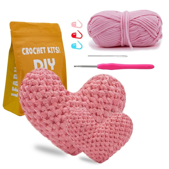 Brainybites Love Heart Crochet Kit for Beginners, Learn to Crochet ...