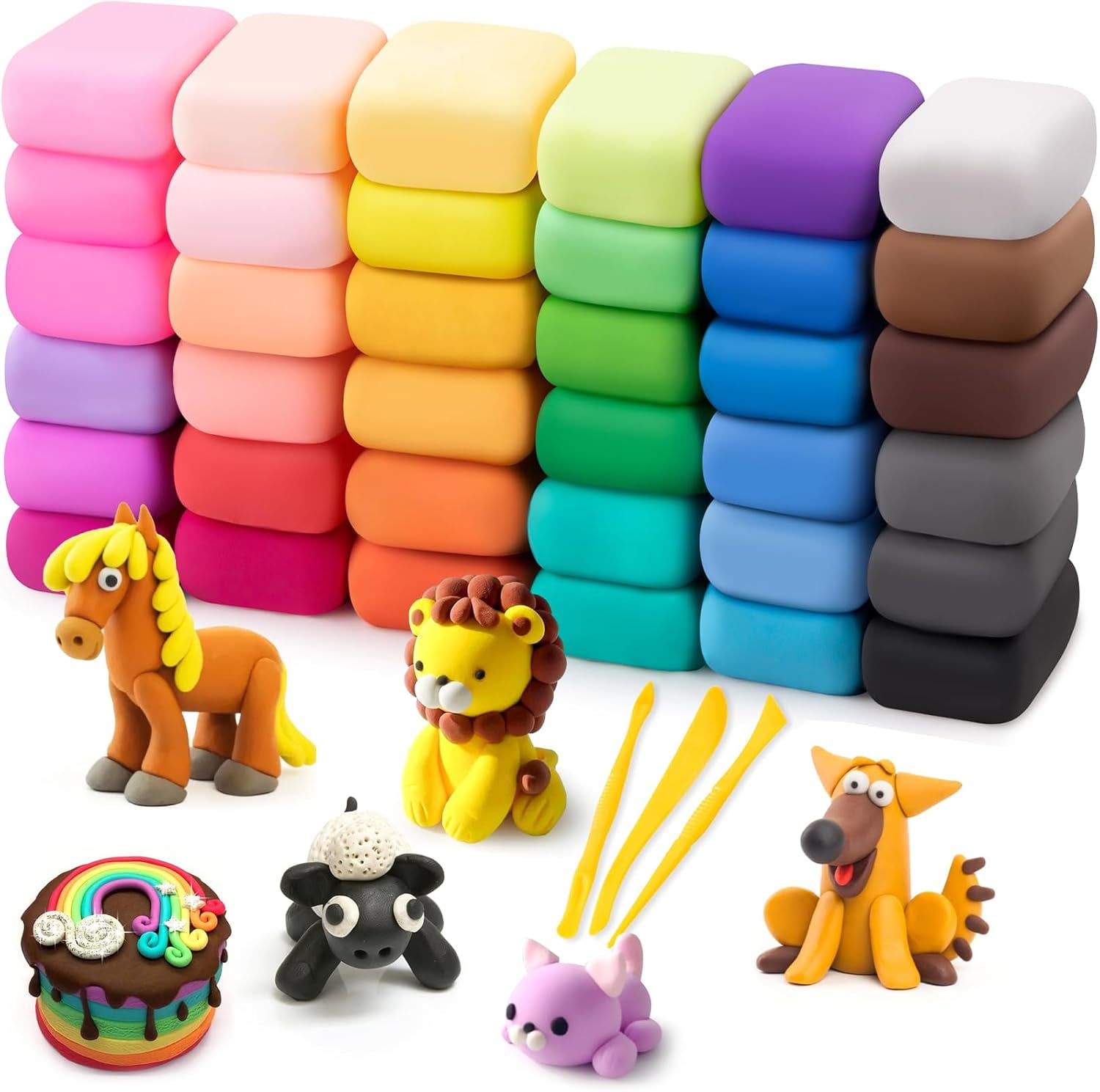 Brainybites Modeling Clay for Kids Under $10 36 Colors Safe & Non-Toxic ...