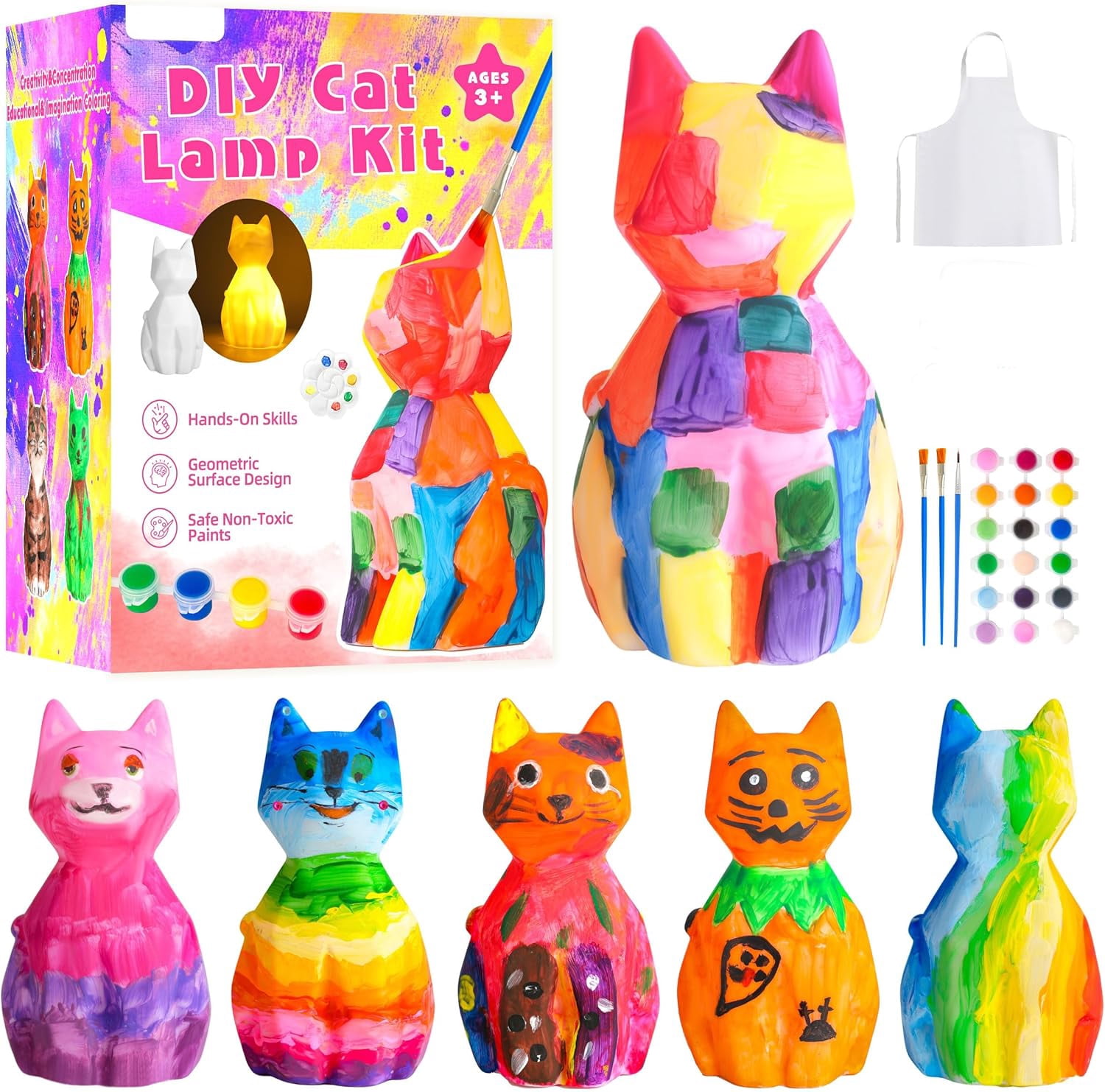 Brainybites Toy Savings Paint Your Own Cat Lamp Kit - Painting kit for ...