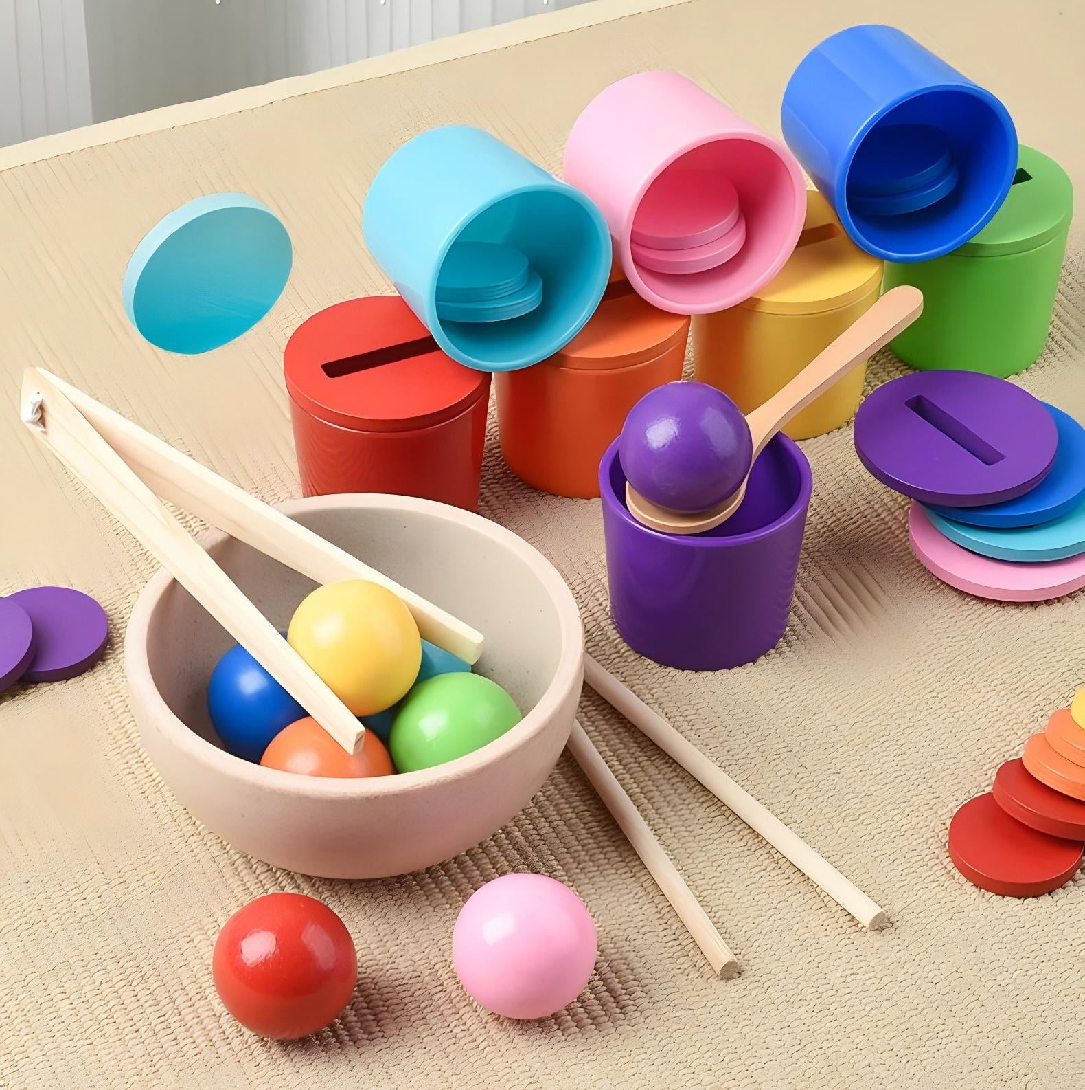 Brainybites Toys Clearance,Montessori Rainbow Colored Sorting Ball or ...