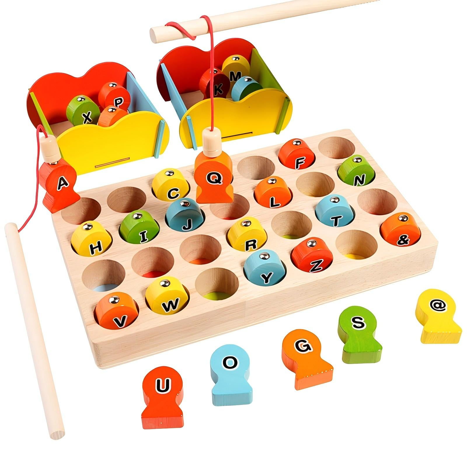 Brainybites Toys Clearance,Wooden Magnetic Fishing Game for Toddlers ...