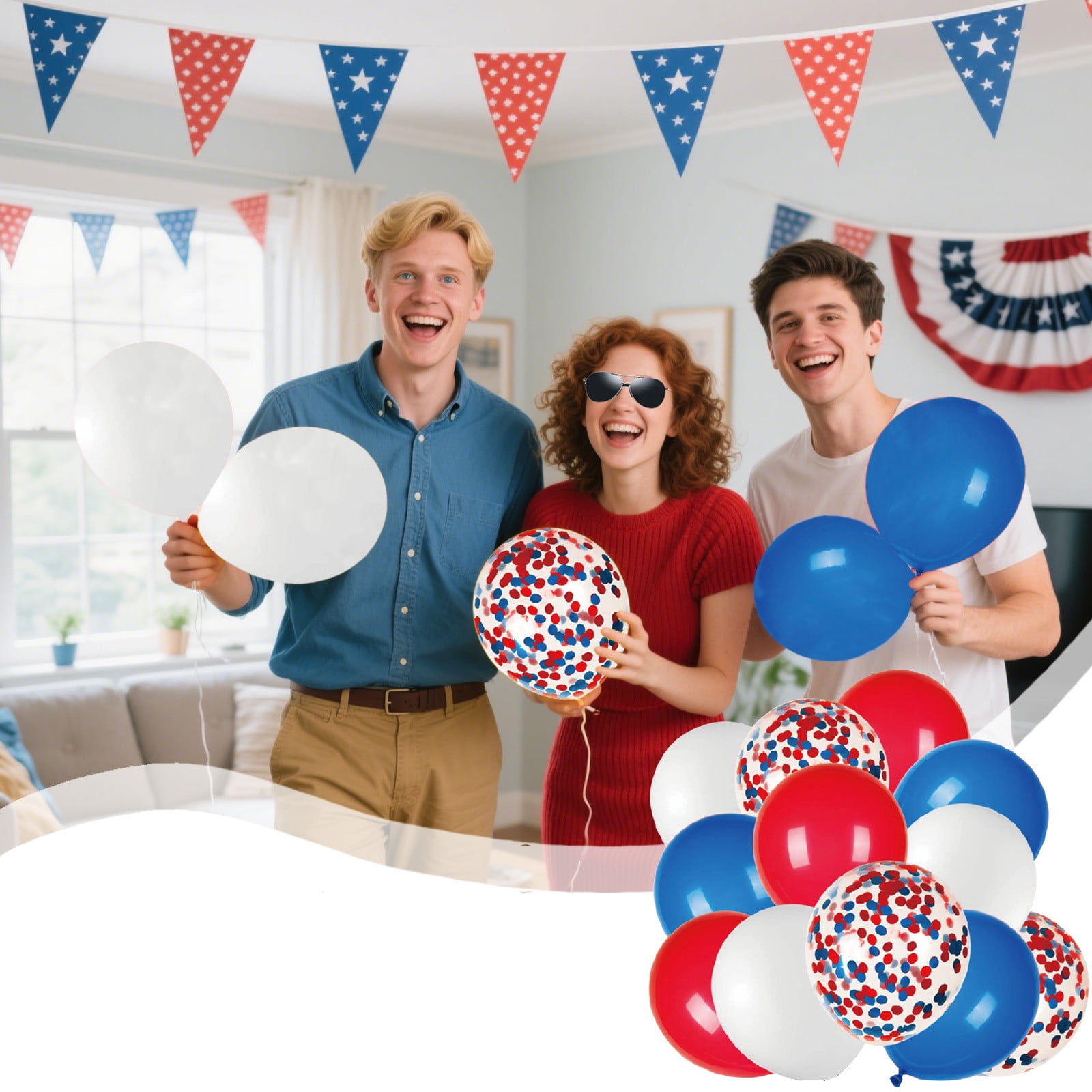 Brainybuger Kids' Party Supplies Happy Birthday Balloon 12Pcs Red White ...