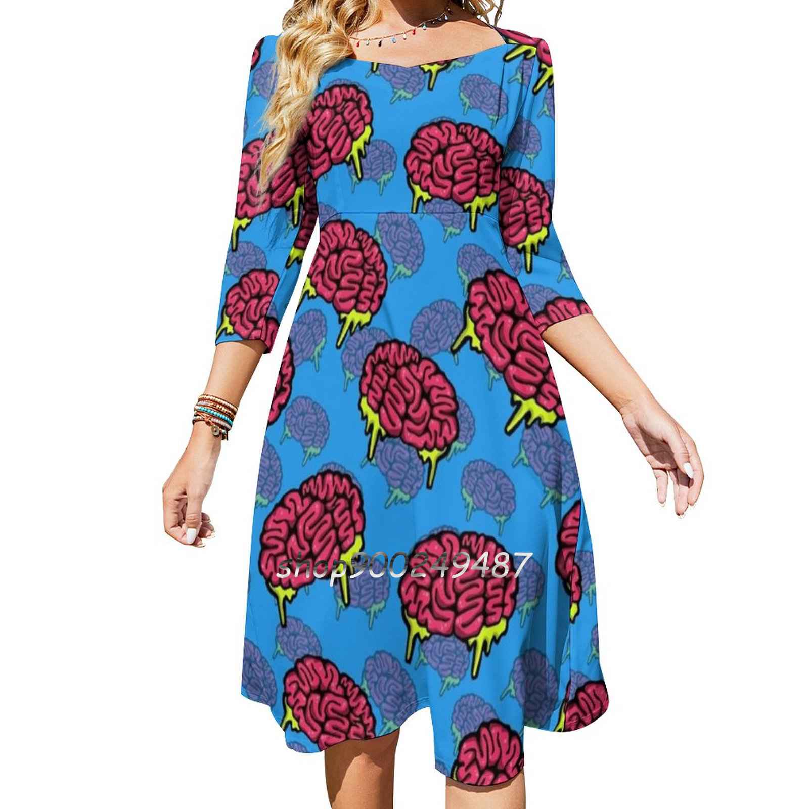 Brainz Everywhere Sweet Elegant Dress Women Korean Kawaii Square Collar ...